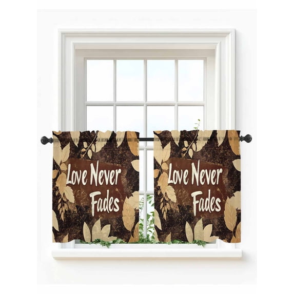 Fall Leaves Tier Curtains 36 Inch Length, Sheer Curtains for Bedroom ...