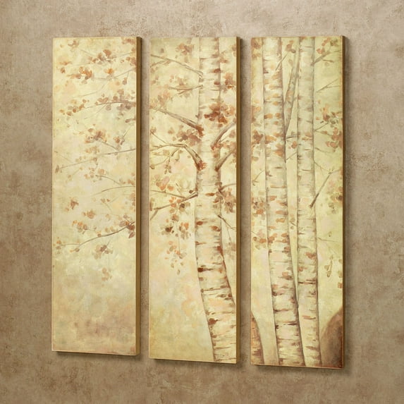 Fall Leaves Triptych Wall Art Set Earth Tones Set of 3 - Walmart.com
