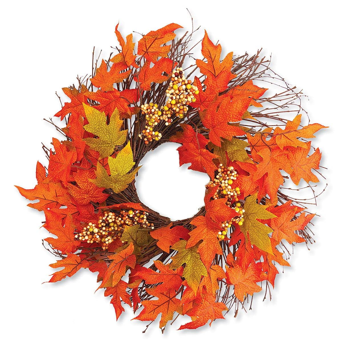Fall Leaves Wreath - Large 20", Autumn Seasonal Décor, Thanksgiving ...