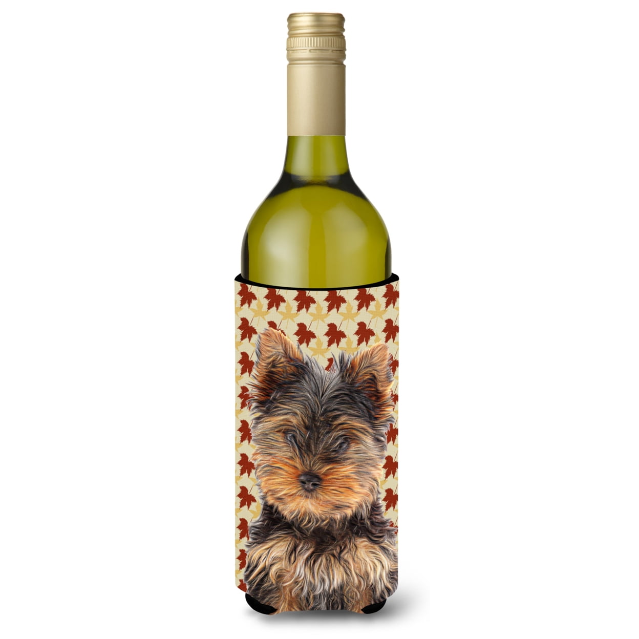 Fall Leaves Yorkie Puppy / Yorkshire Terrier Wine Bottle Hugger ...