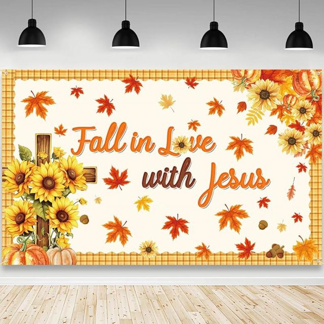 Fall in Love with Jesus Pretty Backdrop Fall Christian Photography ...