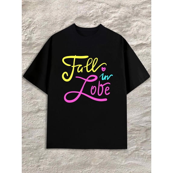 Fall in Love Tee Mens black Wearable year-round Casual Unisex Shirt ...