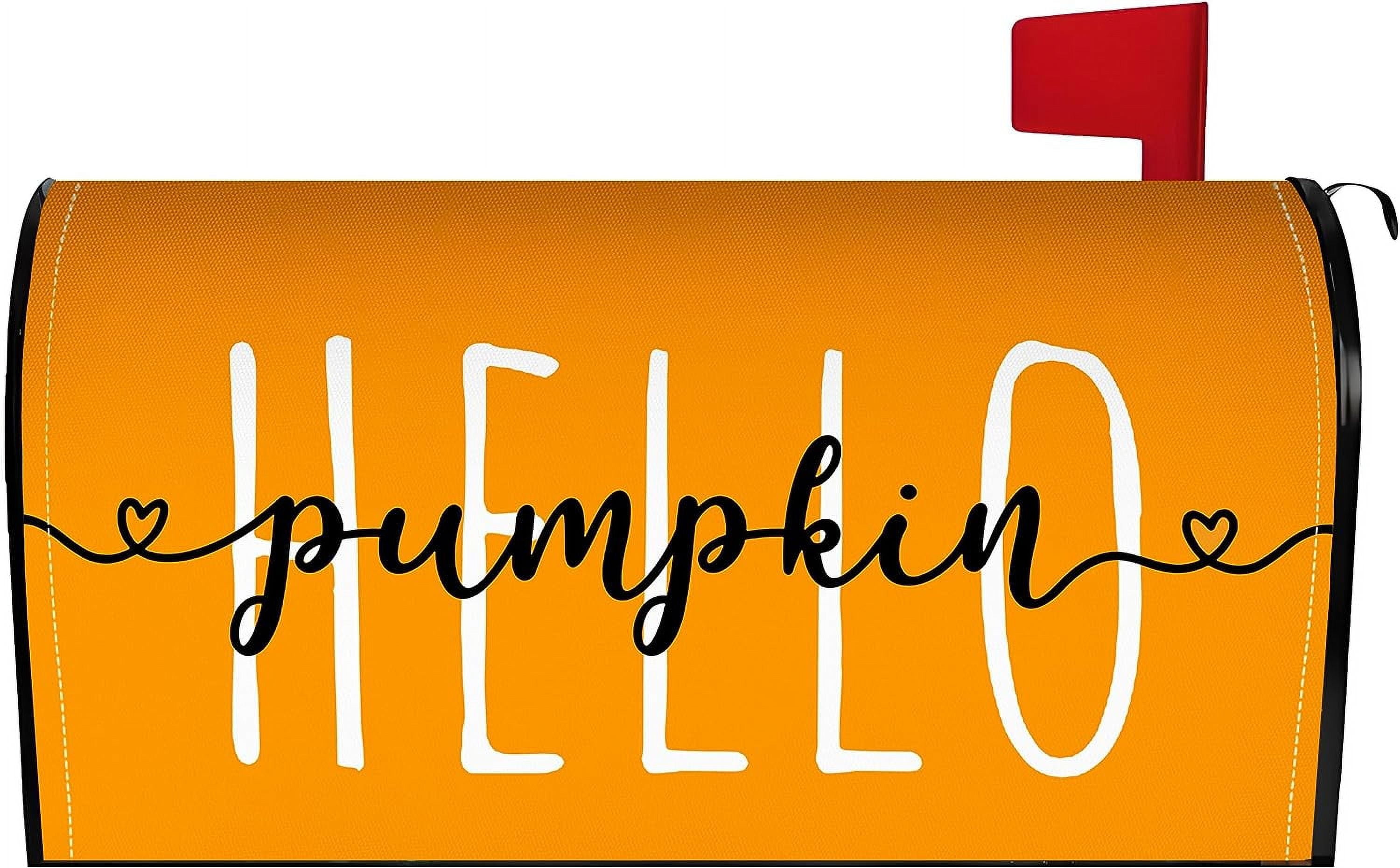 Fall Mailbox Cover 21x18 Inch, Hello Pumpkin Post Letter Box Covers ...