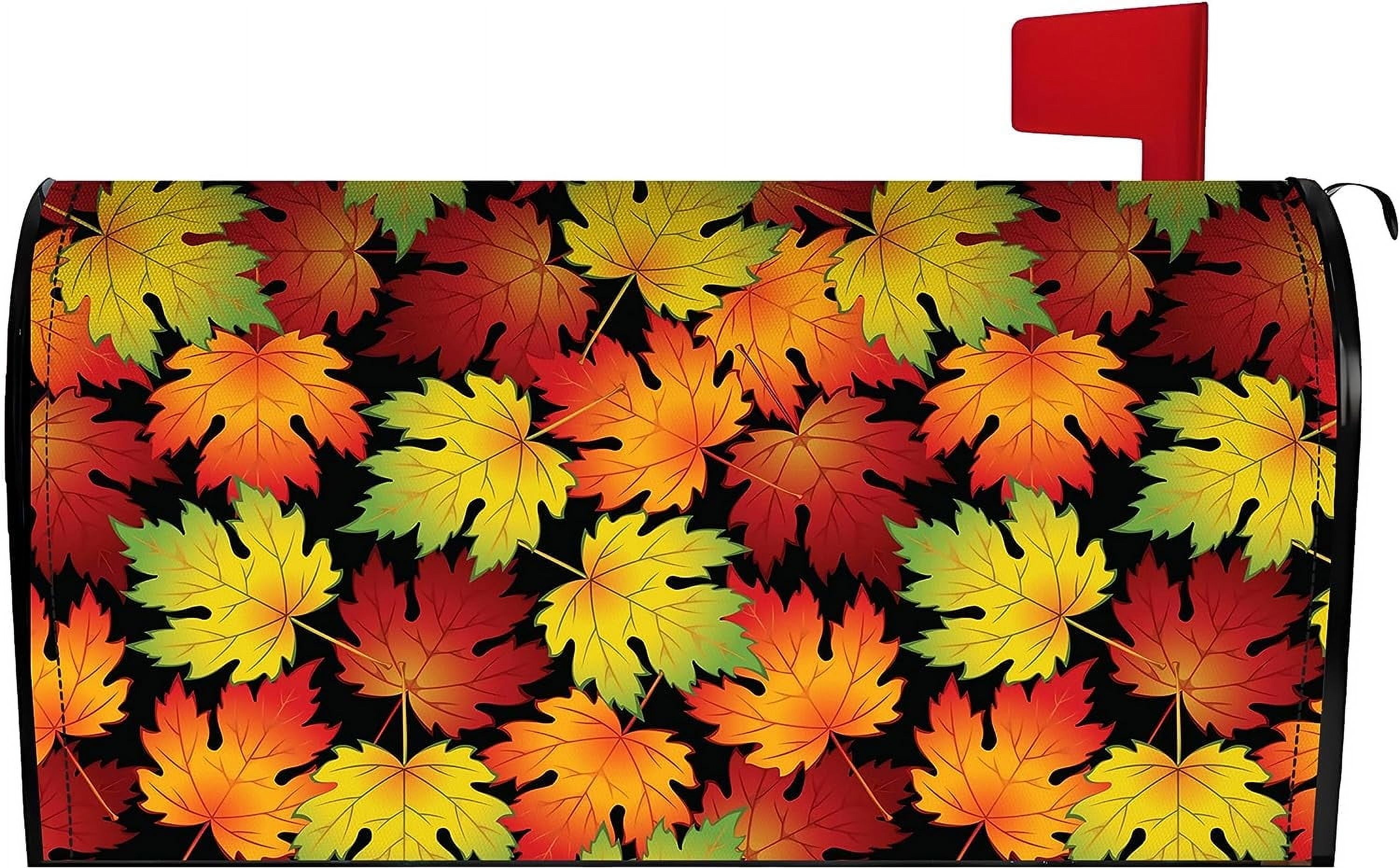 Fall Mailbox Cover 25.5x21 Inch, Autumn Maple Leaves Post Letter Box ...