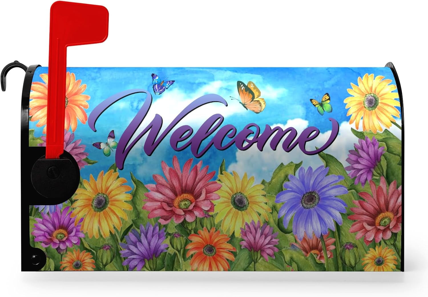 Fall Mailbox Covers Magnetic Flower Daisy Butterfly Mailbox Wraps a ...