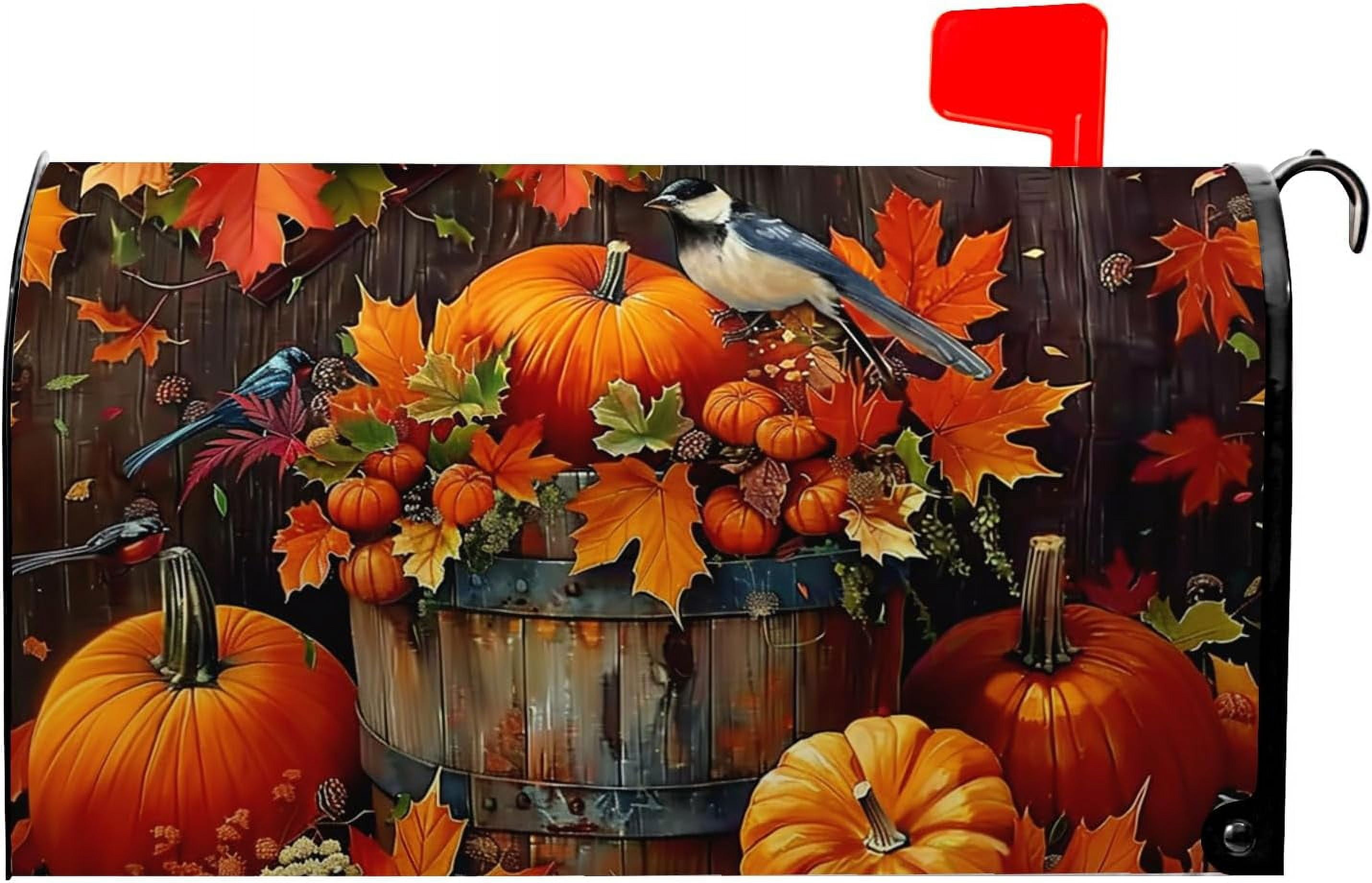 Fall Mailbox Covers Magnetic Standard Size 18x21 Inch Autumn Harvest ...