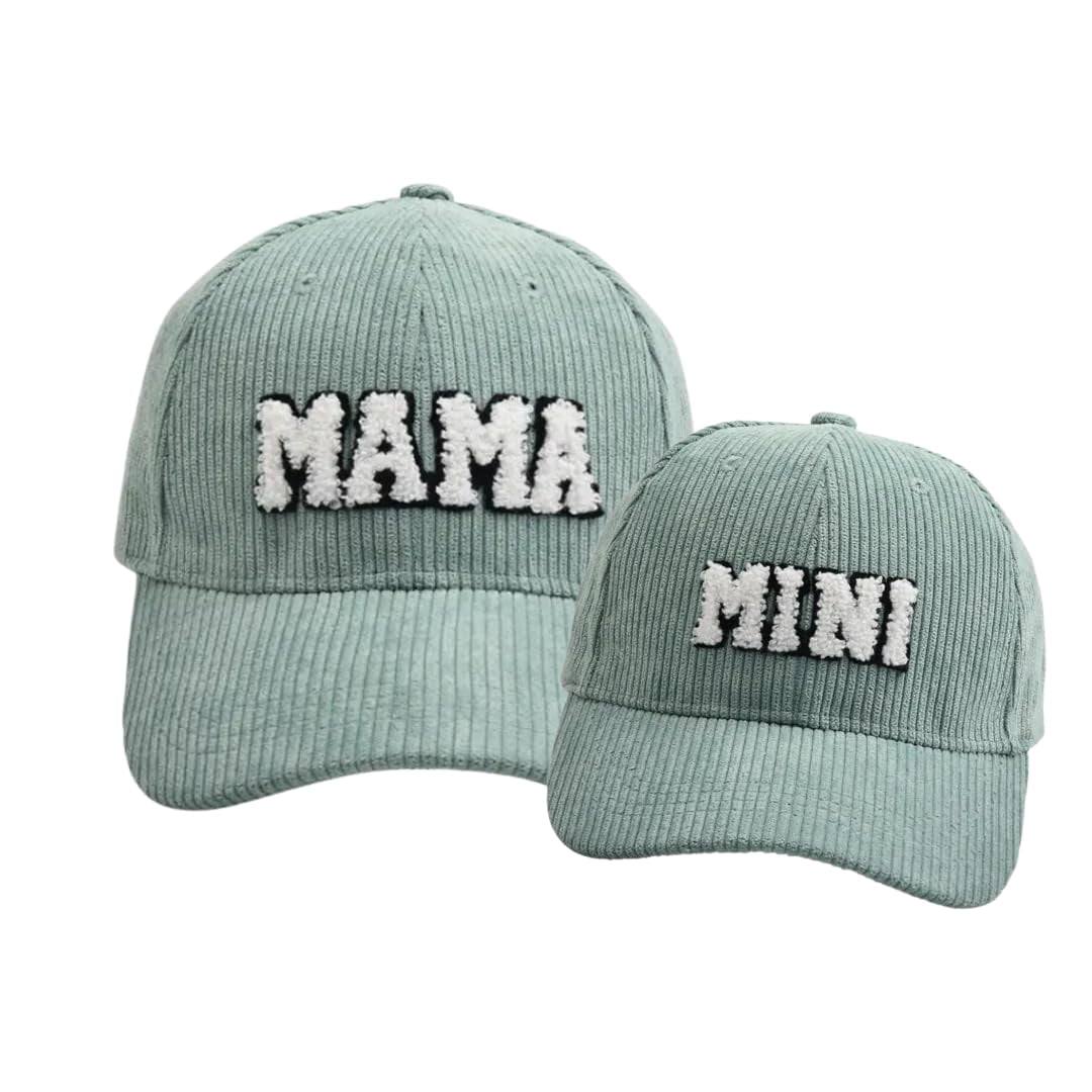 Fall Mama and Mini Hats Corduroy, Embroidred Patch Mother Son Hats, Mom ...