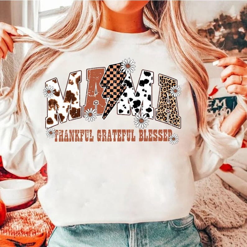 Fall Mama Sweatshirt, Pumpkin Spice Shirt with Lightning Bolt, Thankful ...