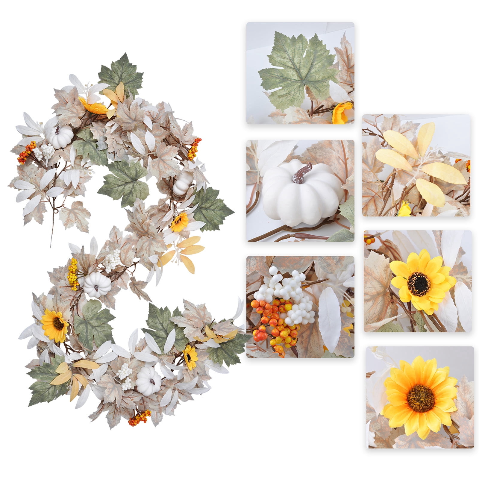 Fall Mantel Garland Decor for Home - 6 Ft Autumn Leaves Table Garlands ...