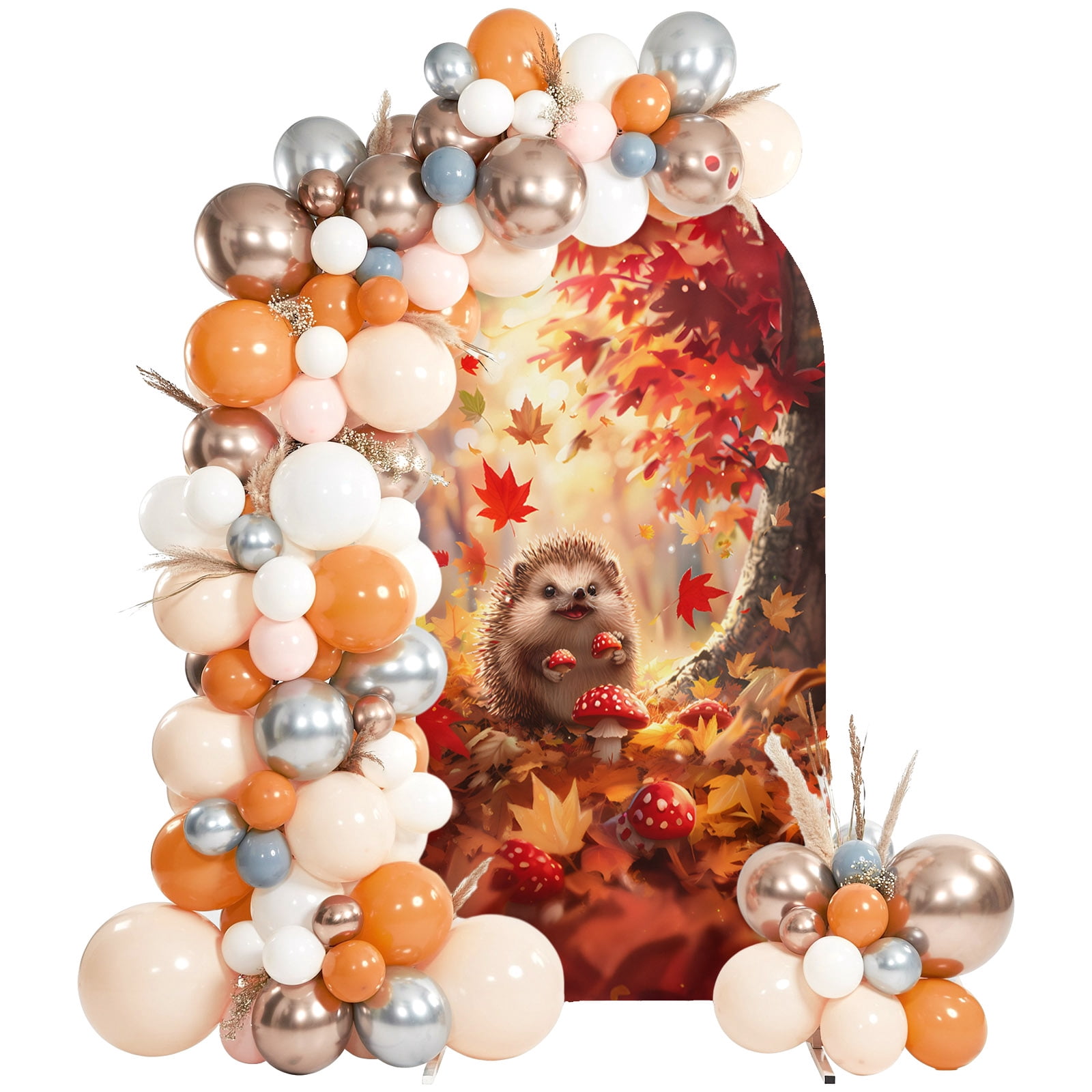 Fall Maple Leaf Arch Backdrop Cover 4 FT, Hedgehog Forest Wedding Arch ...