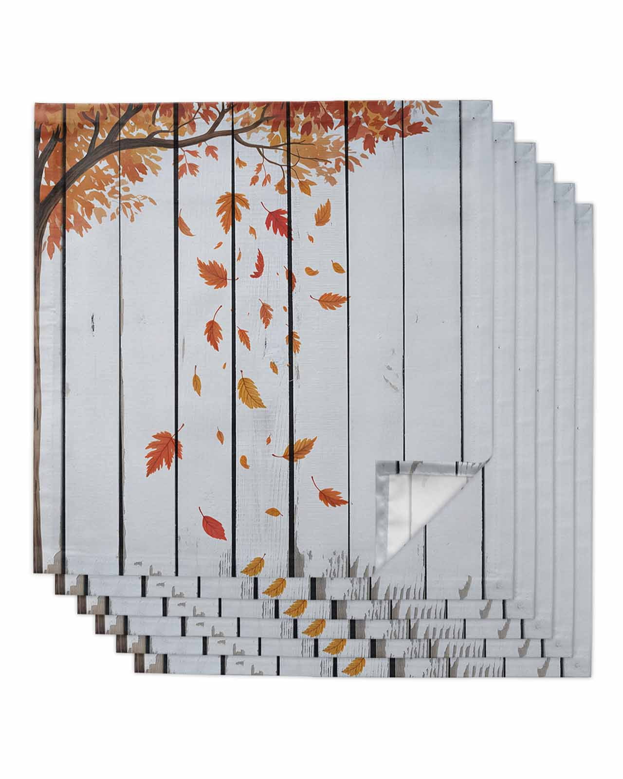 Fall Maple Leaf Cloth Napkins Set of 6 Reusable Dinner Napkins, Autumn ...