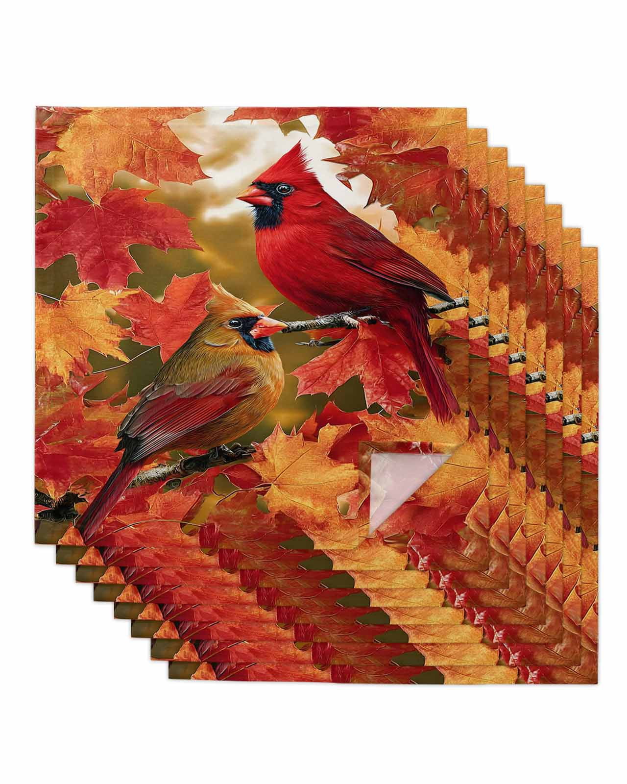 Fall Maple Leaf Cloth Napkins Set of 8 Reusable Dinner Napkins ...