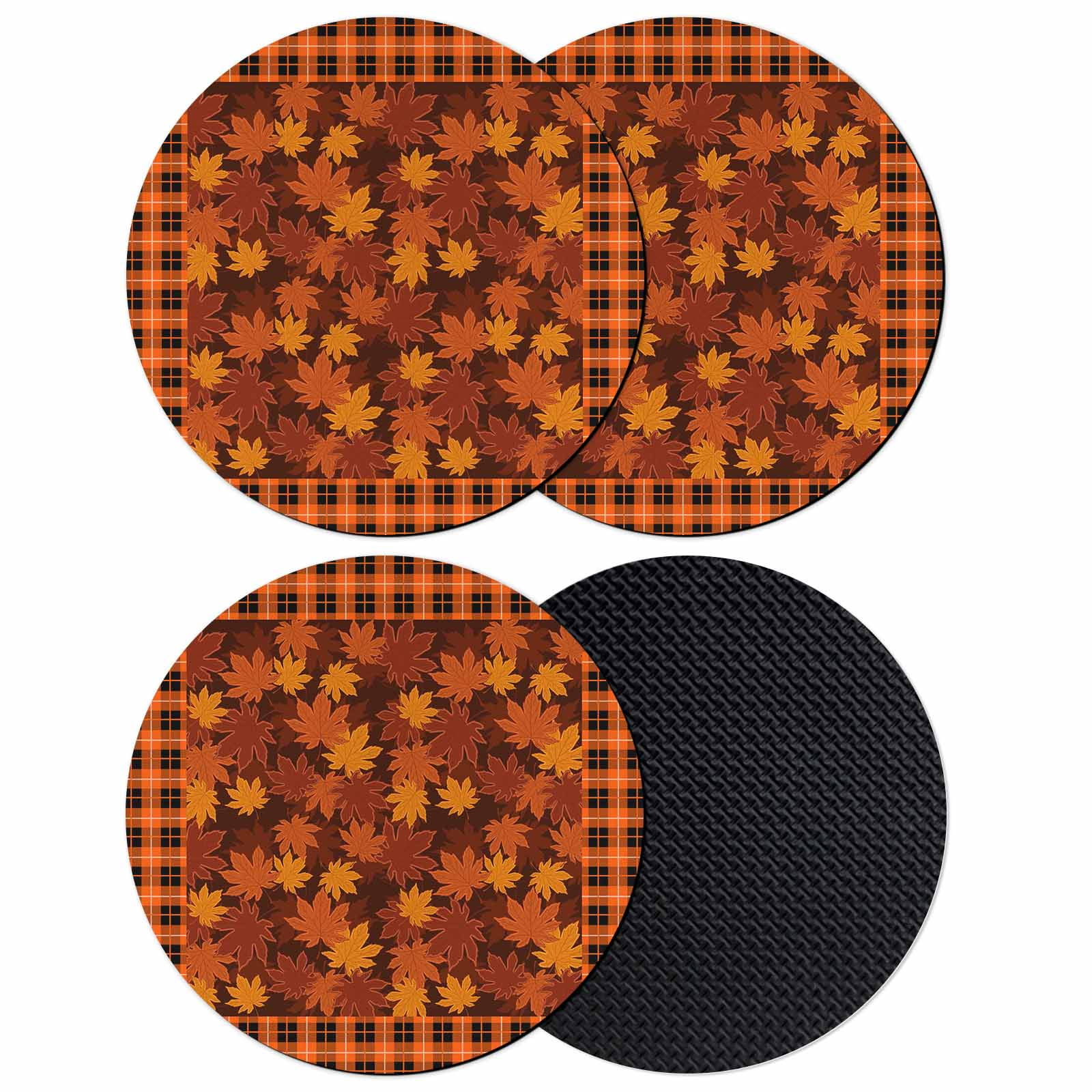 Fall Maple Leaf Coasters for Drinks,Absorbent Non Slip Rubber Drink ...