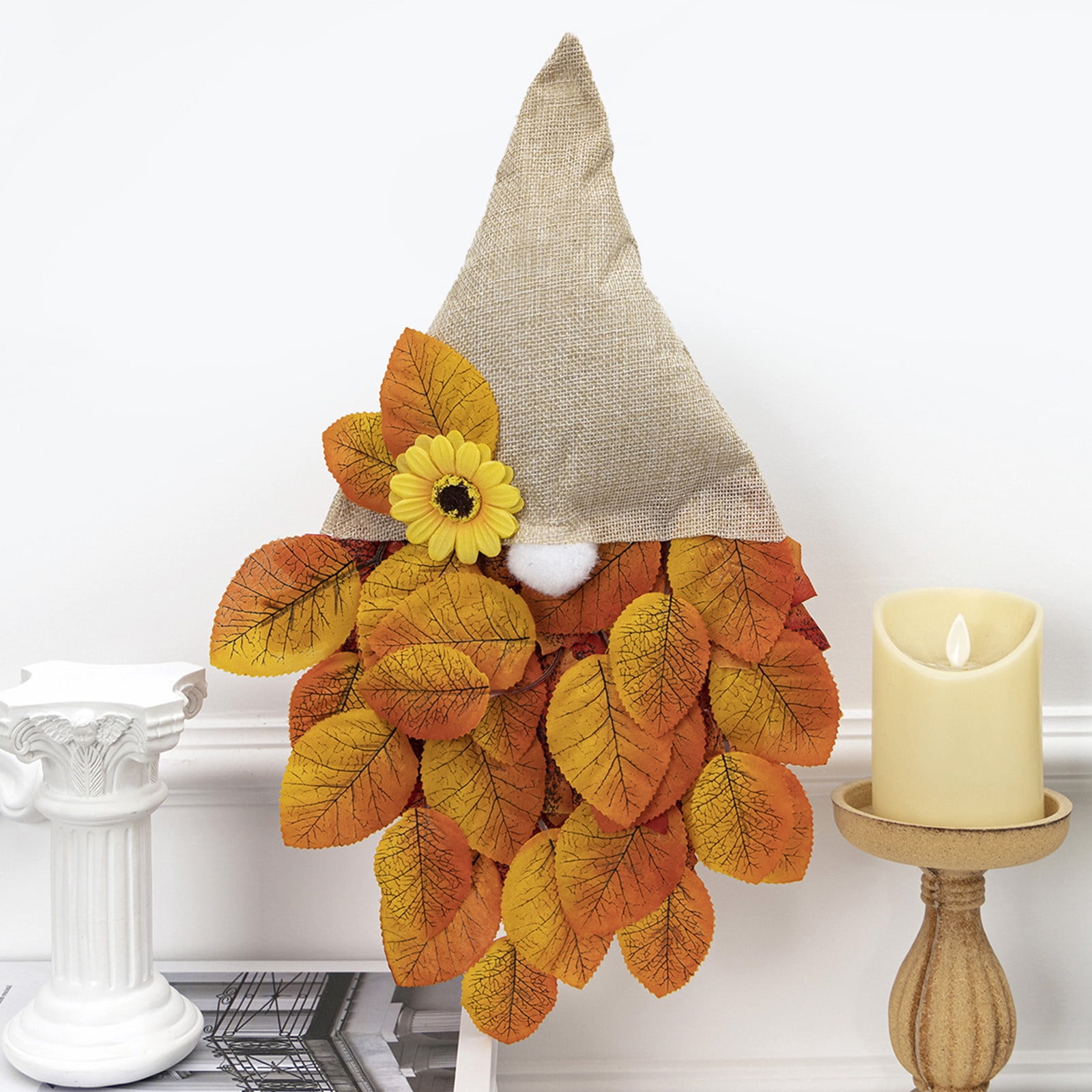 Fall Dwarf Hat Décor | Thanksgiving Autumn Maple Leaf Wreath or ...