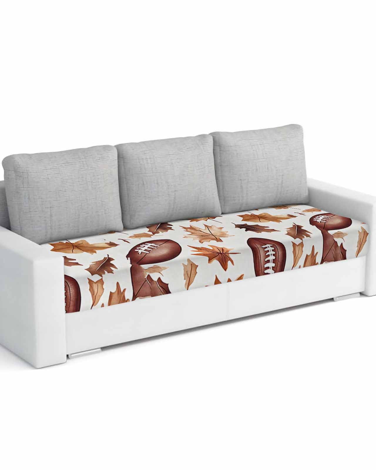 Fall Maple Leaf Football Sofa Couch Cushion Covers Washable, Removable ...