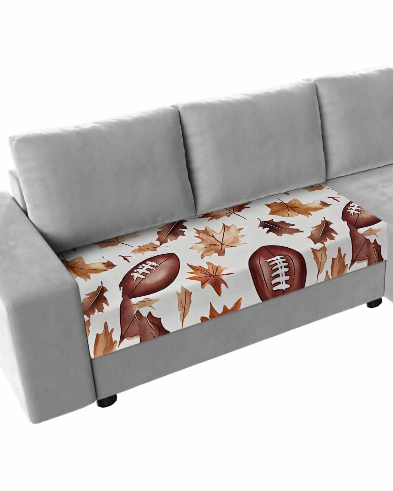 Fall Maple Leaf Football Sofa Couch Cushion Covers Washable, Removable ...