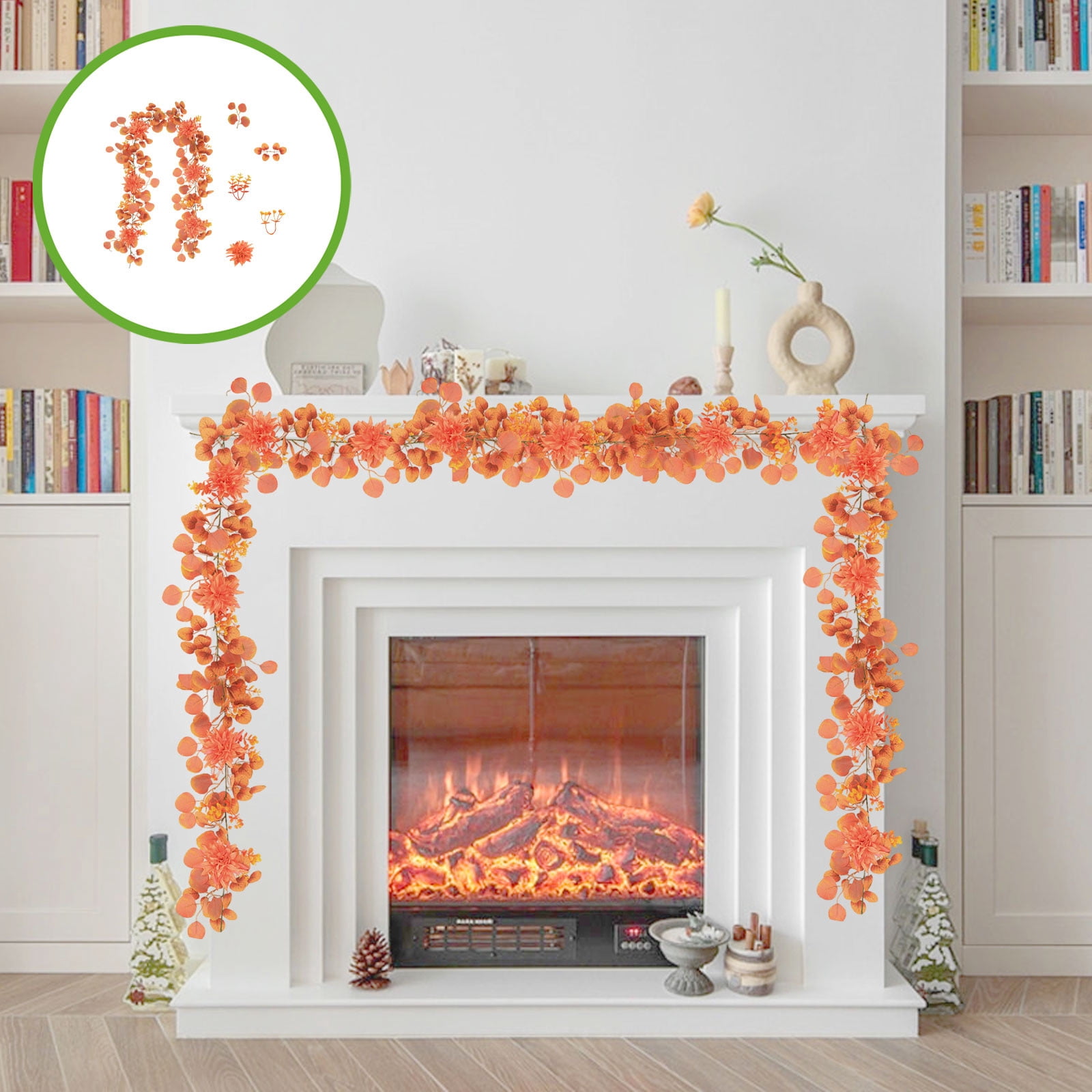 Fall Maple Leaf Garland 6.56Ft/Piece Artificial Autumn Maple Leaves ...