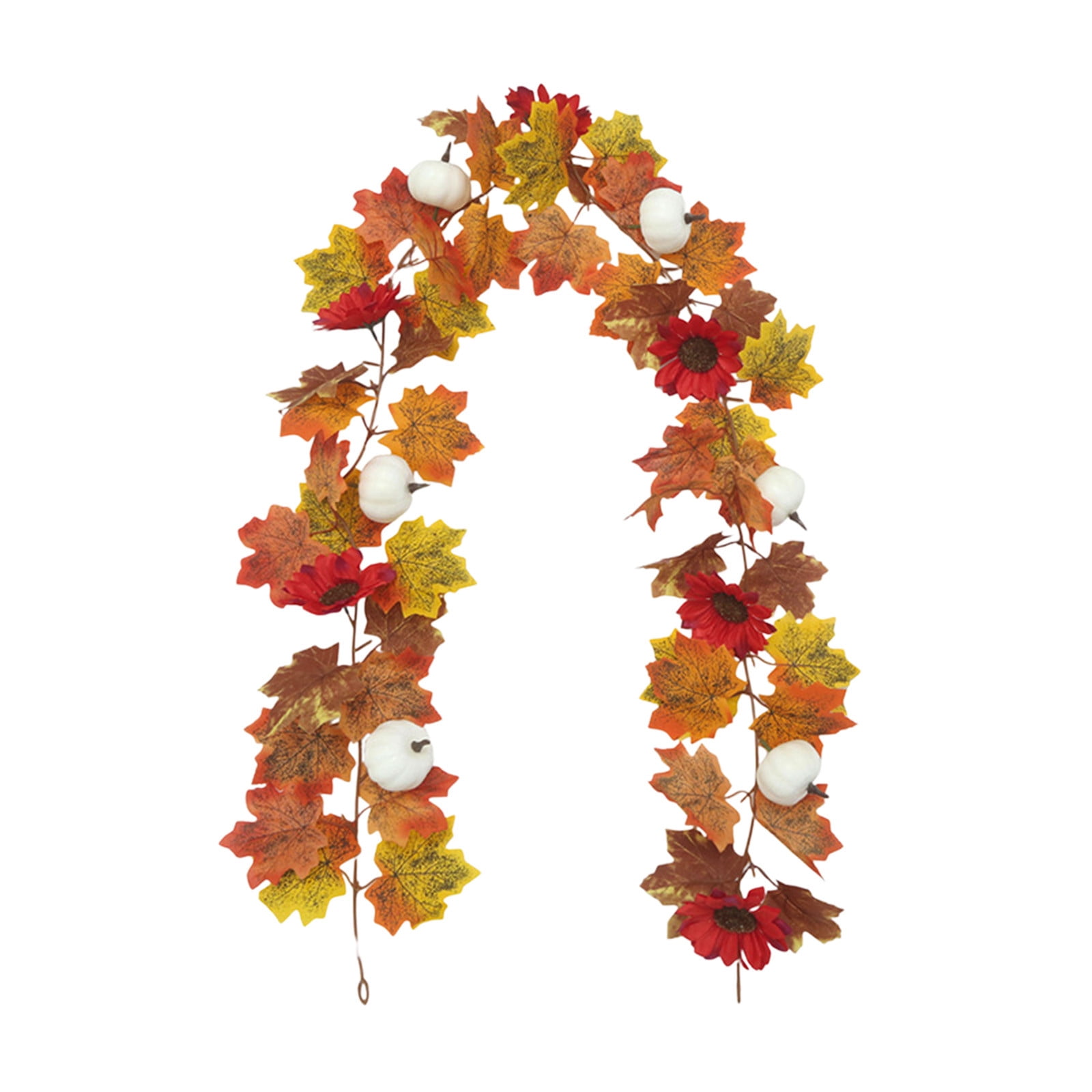 Fall Maple Leaf Garland, 68.9" Hanging Vine Artificial Autumn Foliage ...