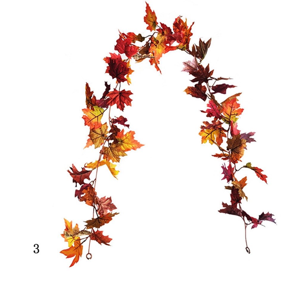 Fall Maple Leaf Garland Artificial Maple Leaf Berries Sunflower Pumpkin ...