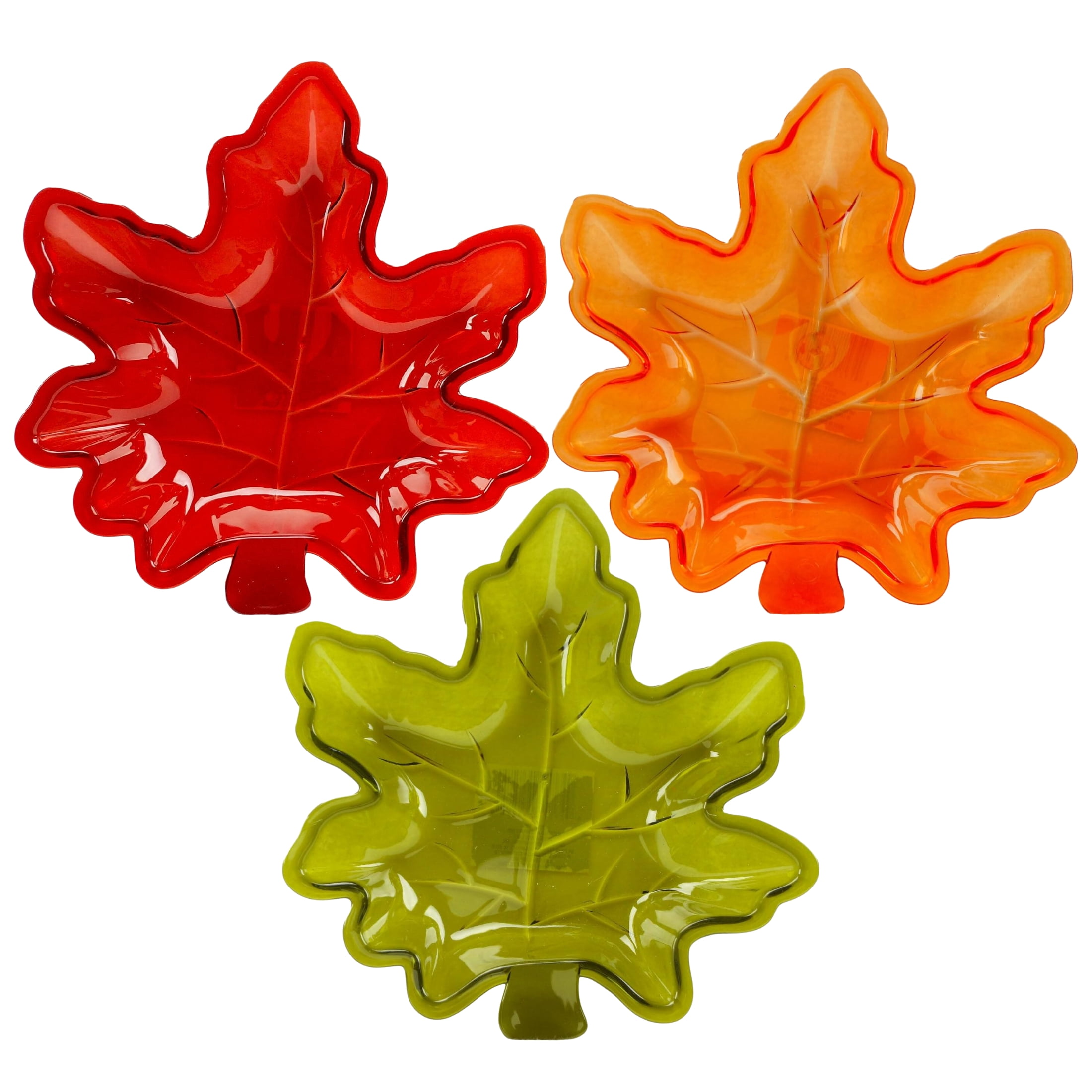 Fall Maple Leaf Shaped Plastic Serving Candy Dishes Stackable Salsa ...