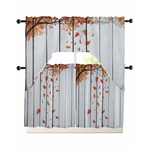 Fall Maple Leaf Swag Curtains for Living Room/Bedroom Windows, Autumn ...