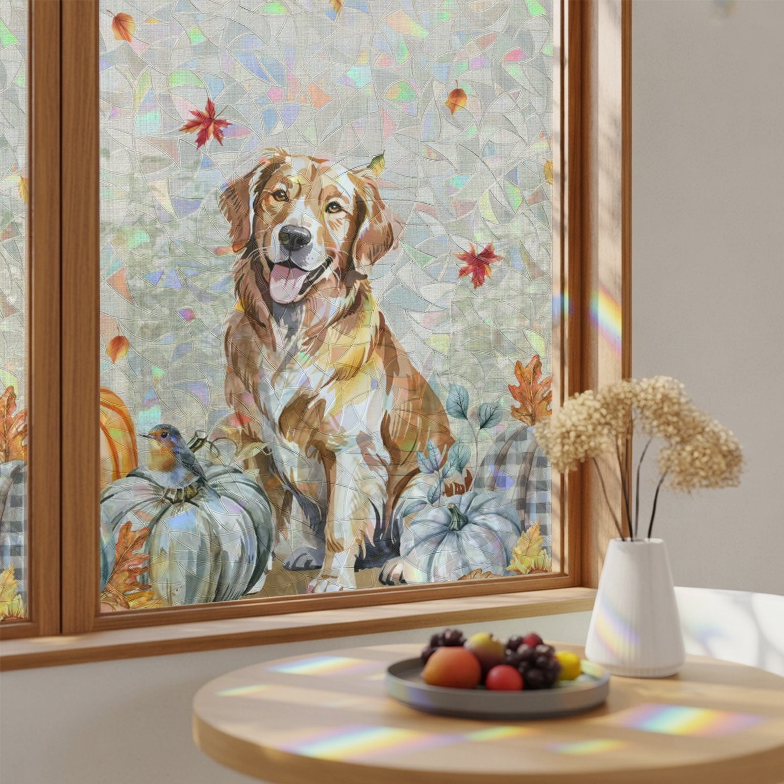 Fall Maple Leaf Thanksgiving Pumpkin Window Privacy Film,Heat Control ...