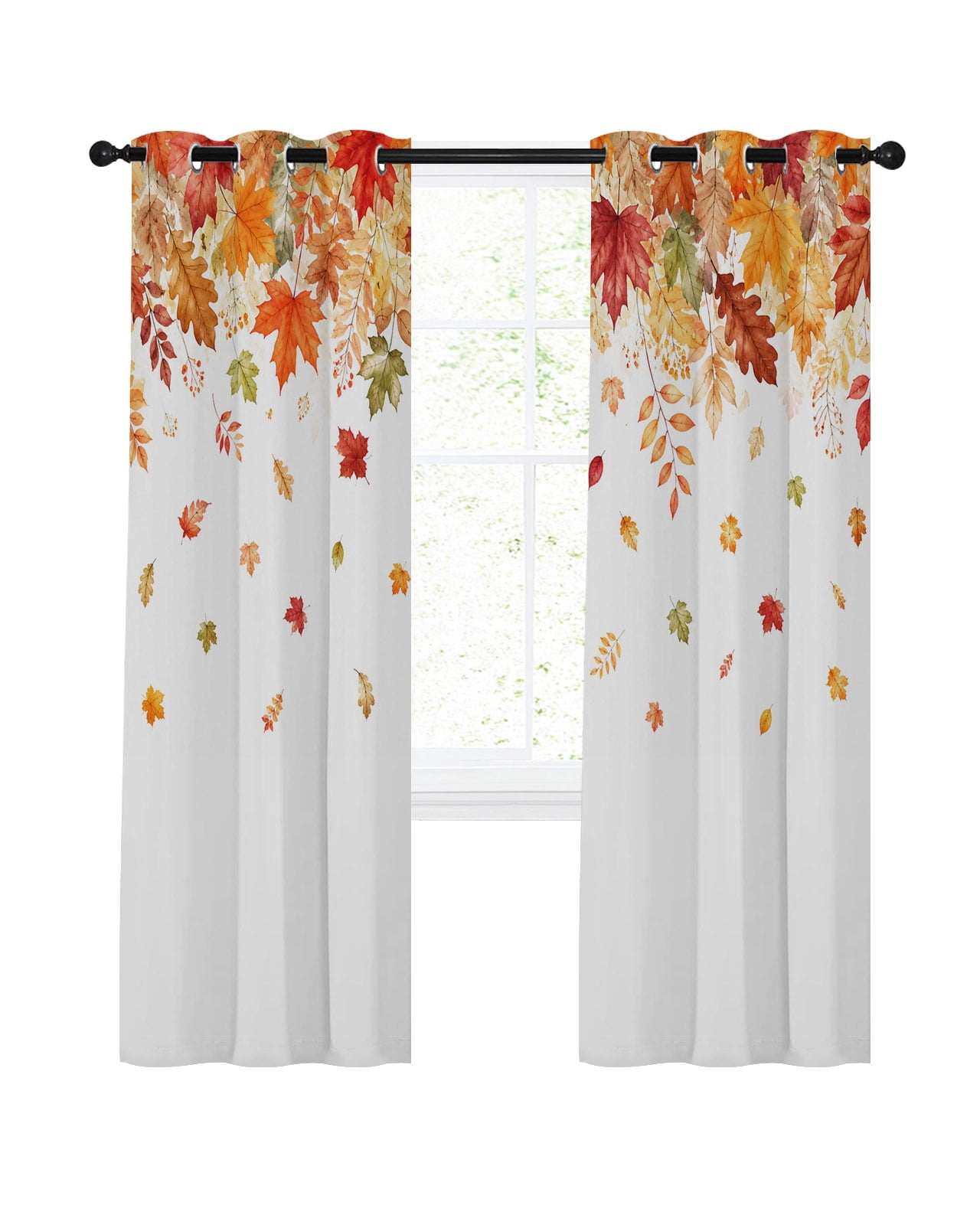 Fall Maple Leaves Blackout Curtains for Bedroom Living Room, Country ...