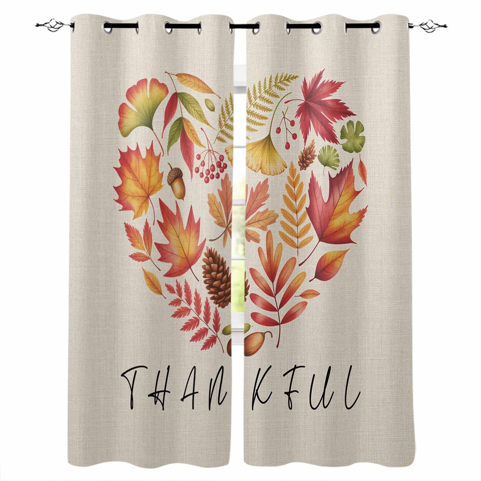 Fall Maple Leaves Blackout Curtains for Bedroom/Living Room, Thermal ...
