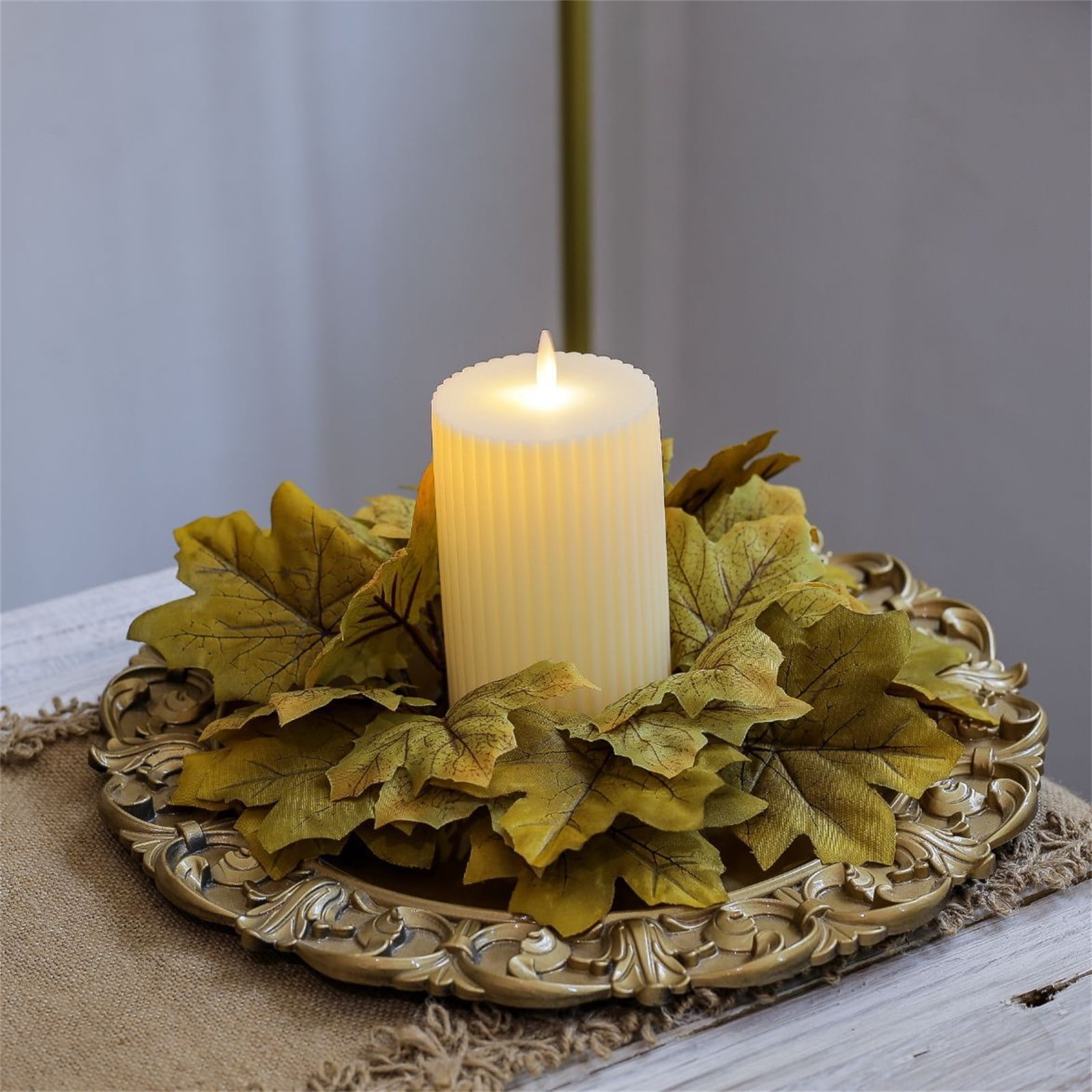 Fall Maple Leaves Candle Rings,Thanksgiving Day Candle Ring Candle ...