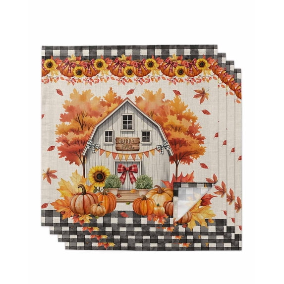 Fall Maple Leaves Cloth Napkins Set of 4 Reusable Dinner Napkins ...