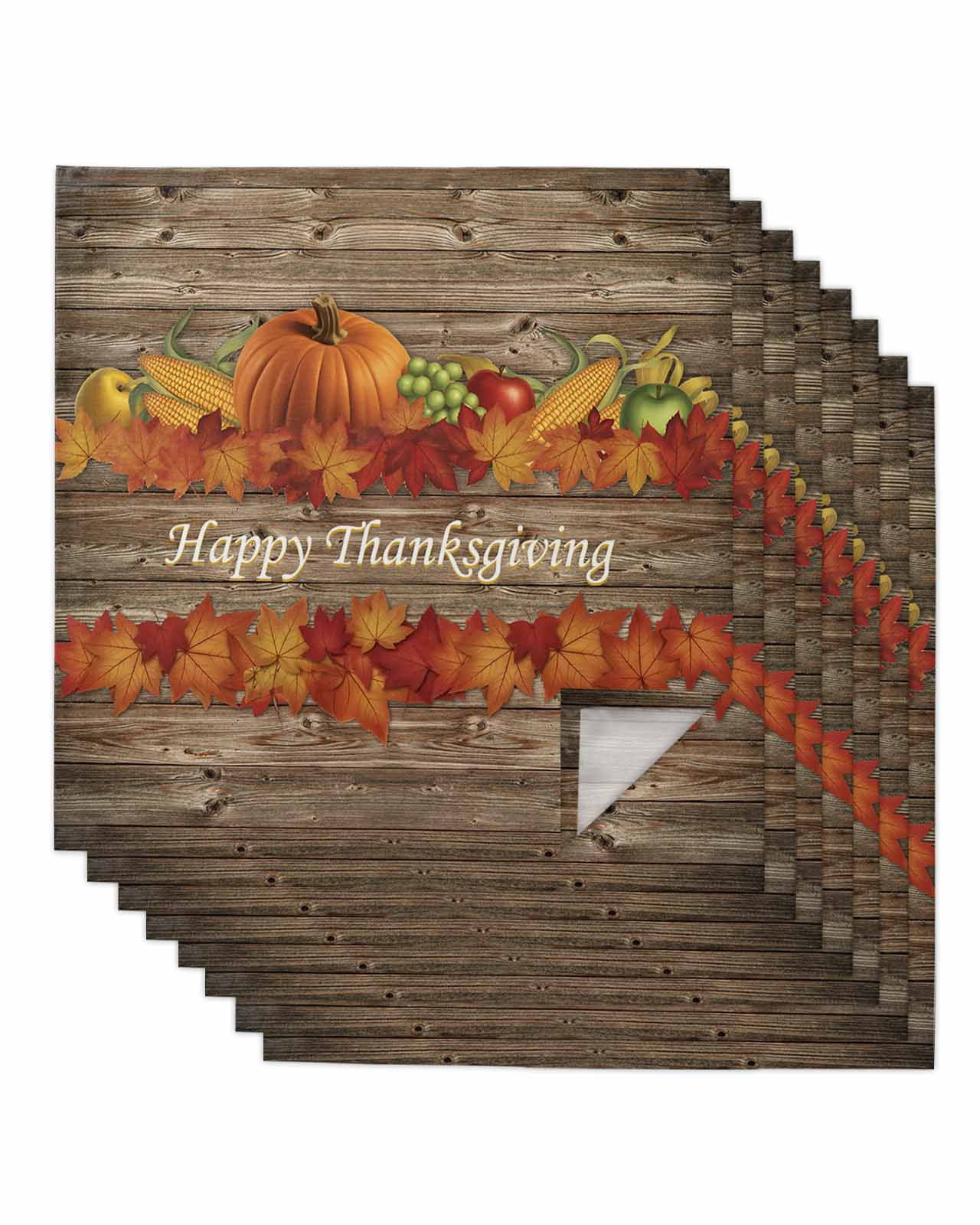 Fall Maple Leaves Cloth Napkins Set of 8 Reusable Dinner Napkins ...