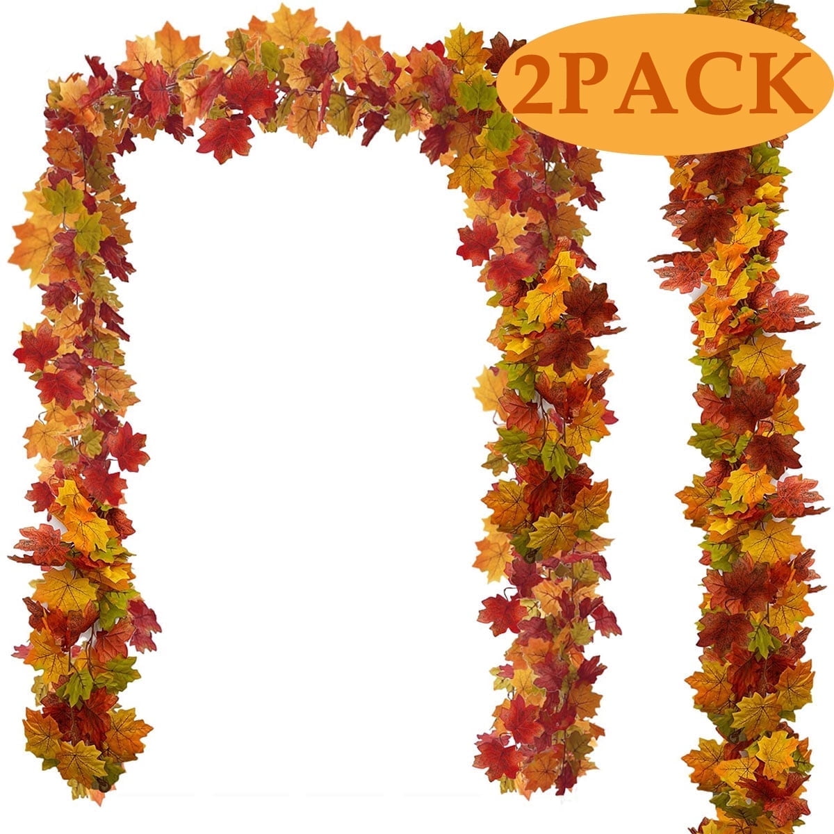 Fall Maple Leaves Garland with Lights Fall Thanksgiving Decor Garland ...
