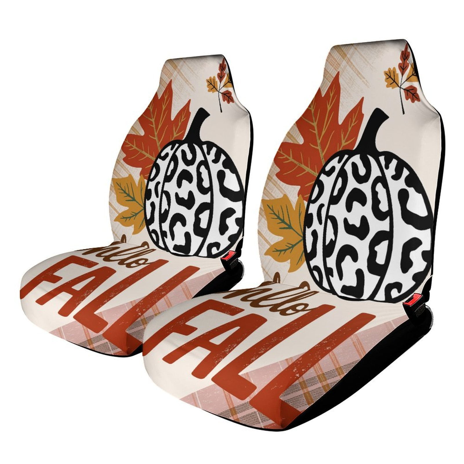 Fall Maple Leaves Pumpkin Set of 2Pcs Car Seat Covers Easy Clean ...