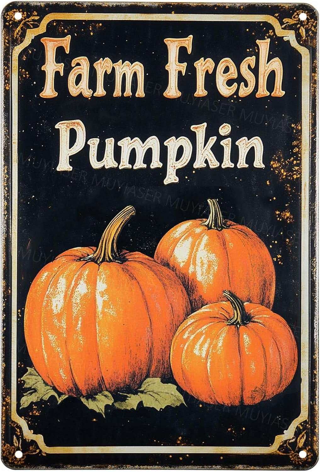 Fall Metal Sign Farm Fresh Pumpkin Thanksgiving Day Metal Tin Sign ...