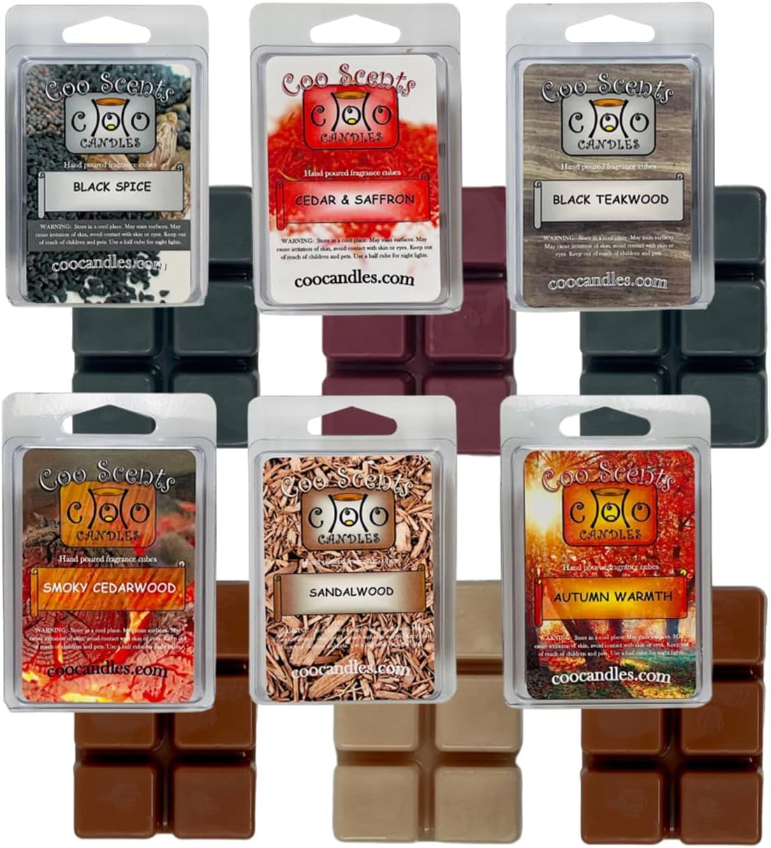 Fall Mix Wax Melts, 6 Pack - USA Made - Wax Cubes for Wax Melt Warmer ...