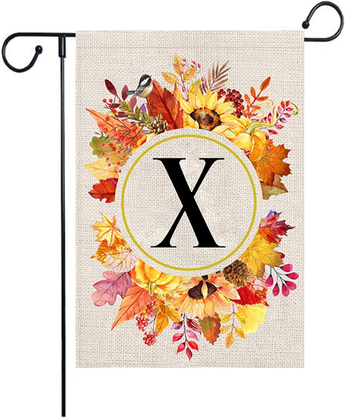 Fall Monogram Letter X Garden Flag Double Sided for Outside Vertical ...