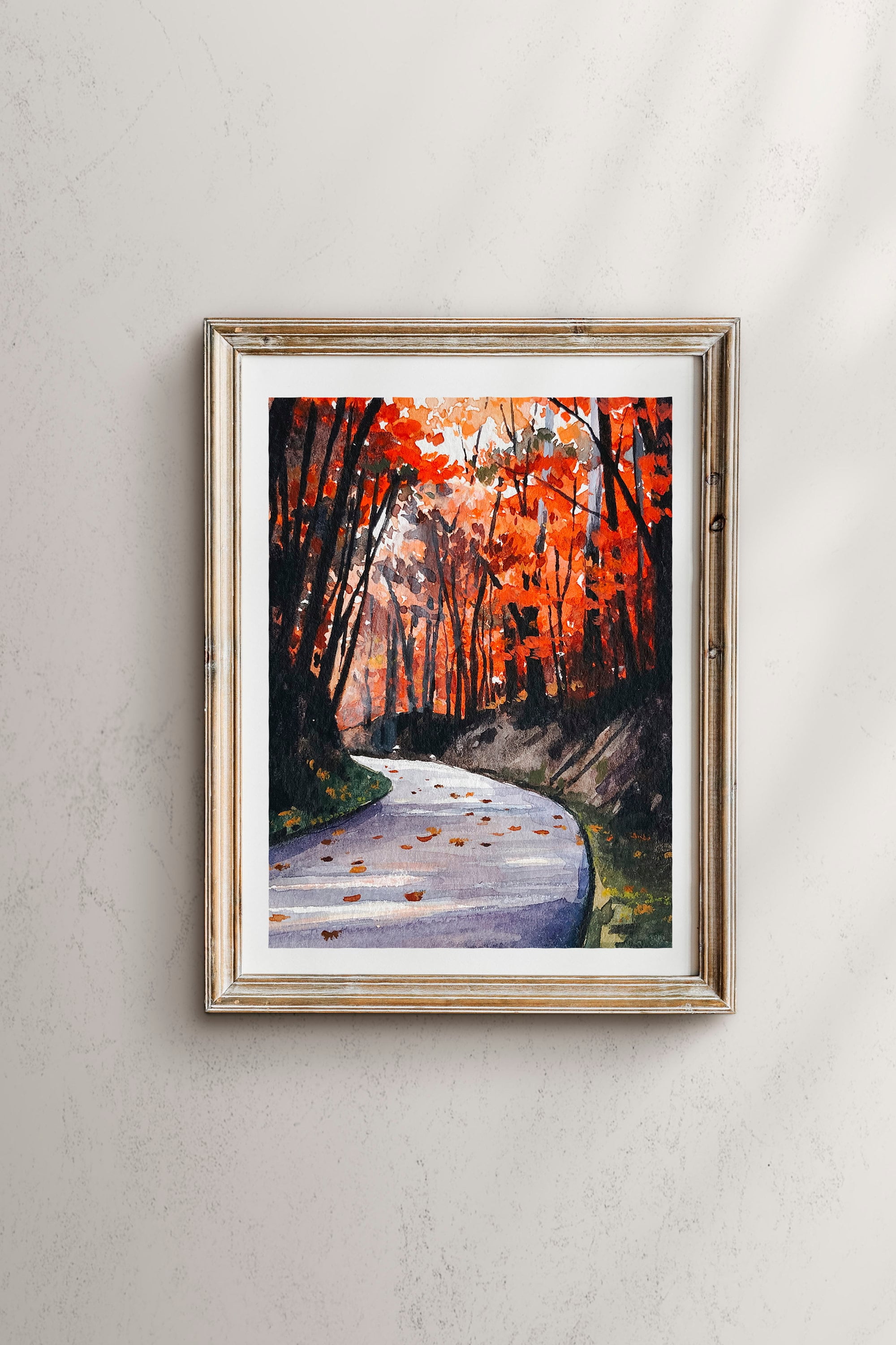 Fall Mountain Road Art Print Warm Present Vintage UNFRAMED Poster Size 24x36 - Walmart.com