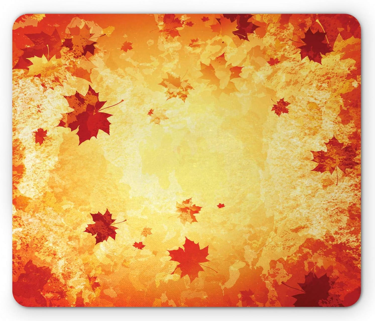 Fall Mouse Pad, Autumn Themed Abstract Grunge Composition with Maple ...