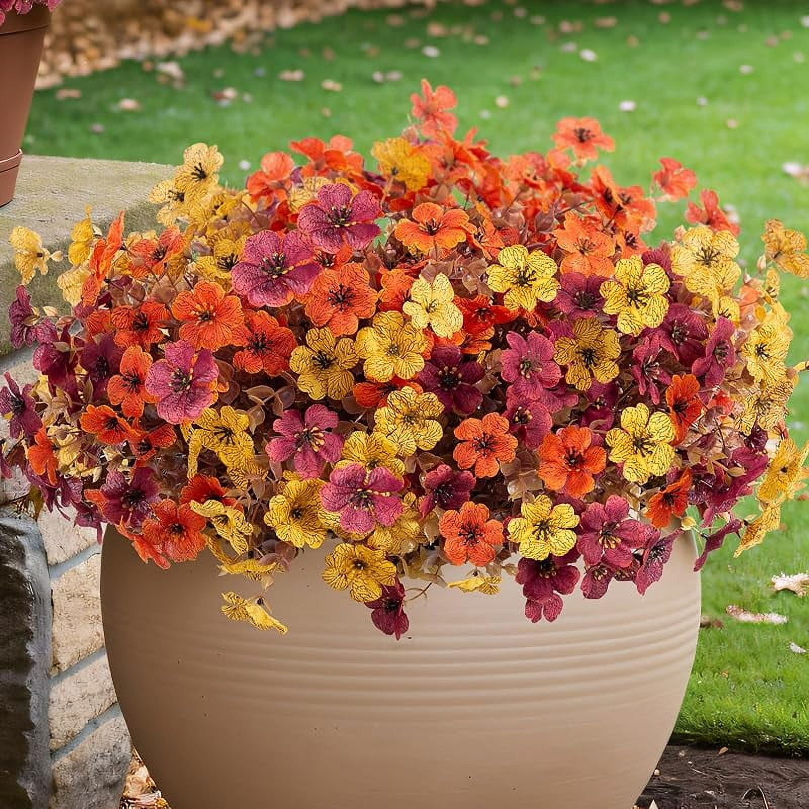 Fall Mums Artificial Flowers for Outdoors Potted, Fake Fall Daisy ...