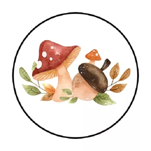 Fall Mushroom Acorn Stickers Favor Phone Decal Water Bottle Stickers ...