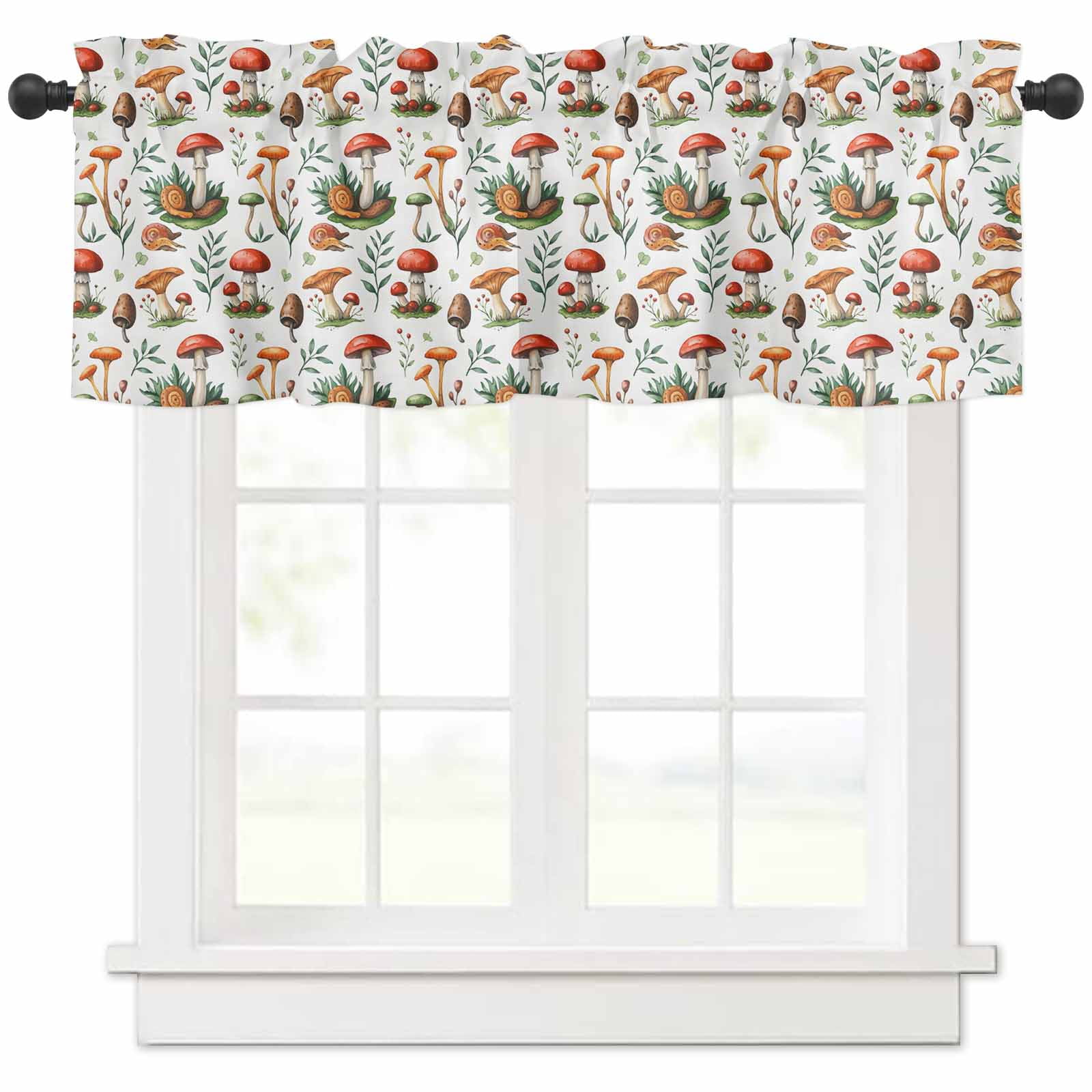 Fall Mushroom Valances for Windows Farmhouse Kitchen Curtains Valances ...