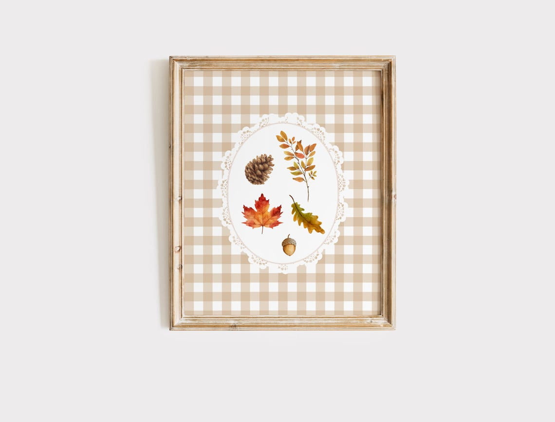 Fall Nature Walk Print, Fall Art , Fall Leaves Print, Fall Botanical ...