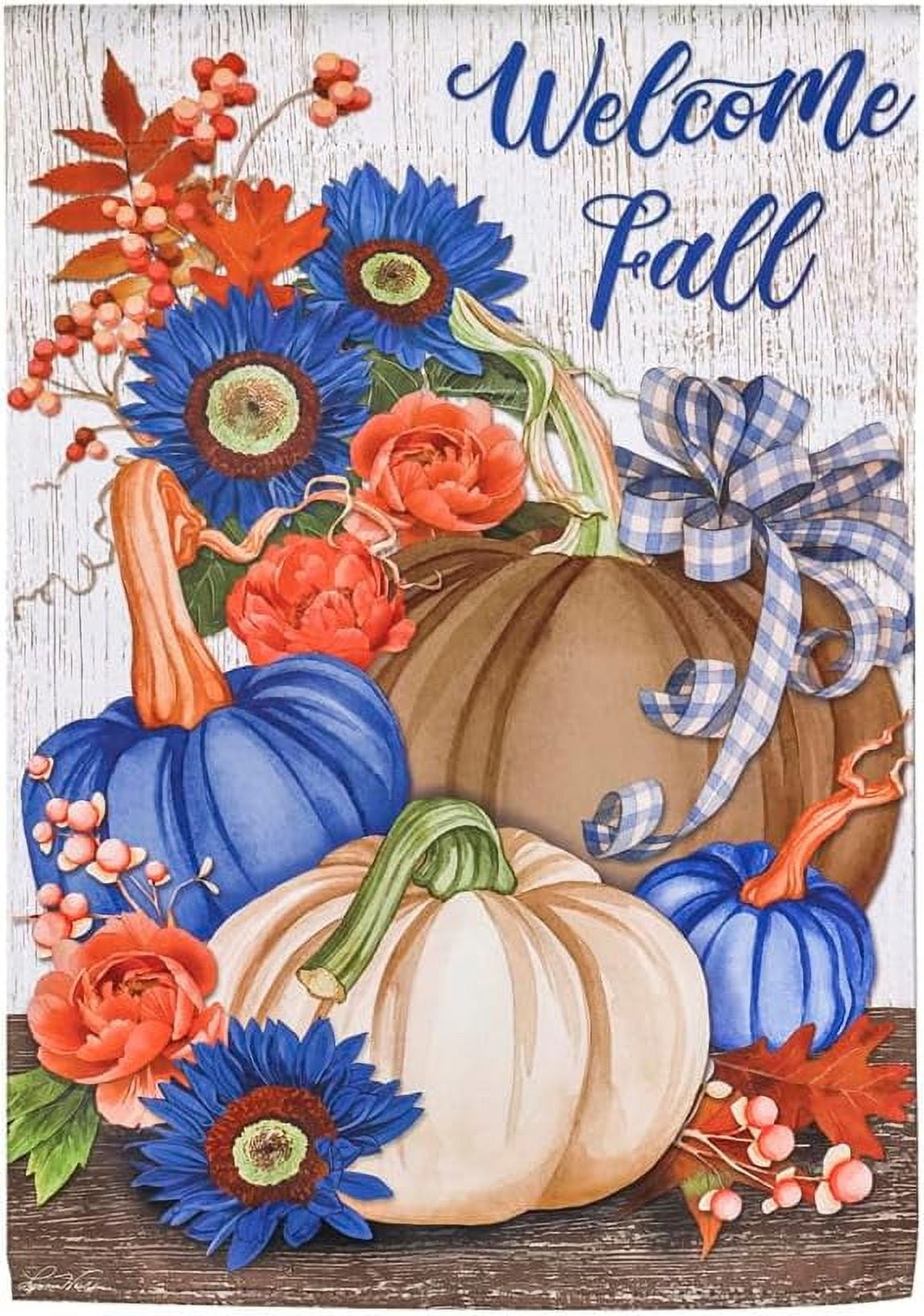 Fall Neutral Garden Flag, Welcome Garden Flags Double Sided, Small ...