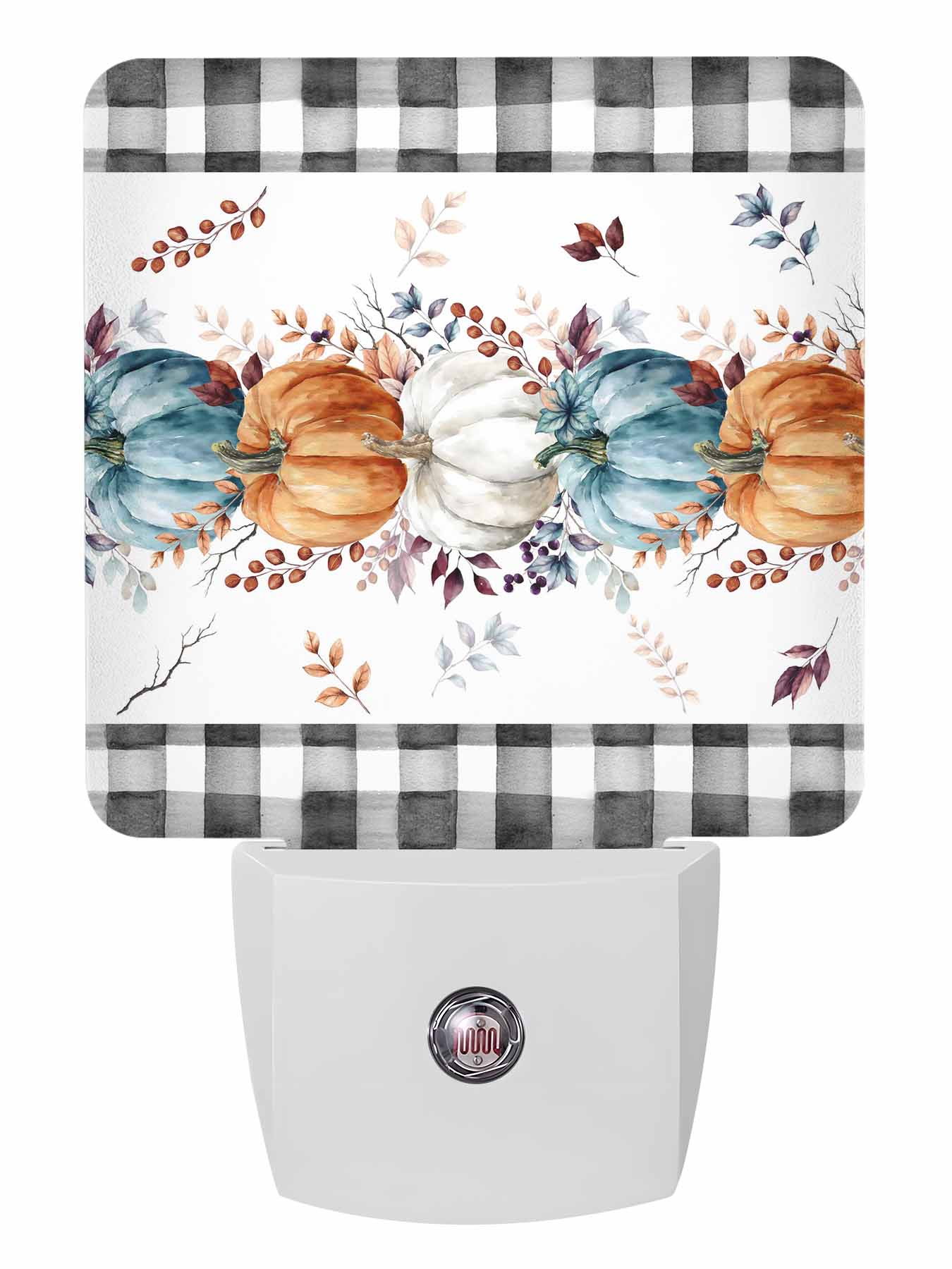Fall Night Lights Auto Sensor Autumn Eucalyptus Leaf Pumpkin Plug-in ...