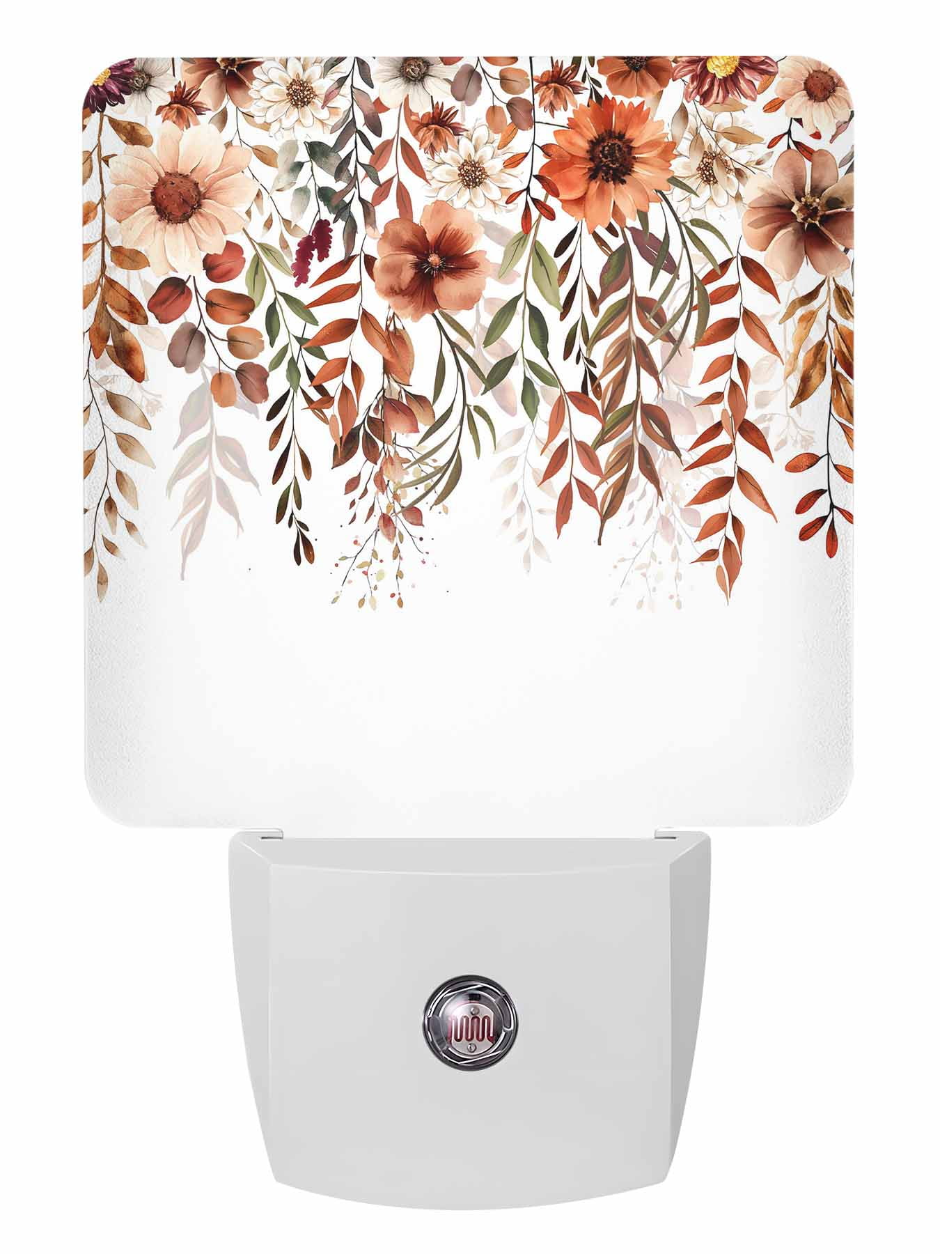 Fall Night Lights Auto Sensor Autumn Leaves Plug-in LED Nightlights ...