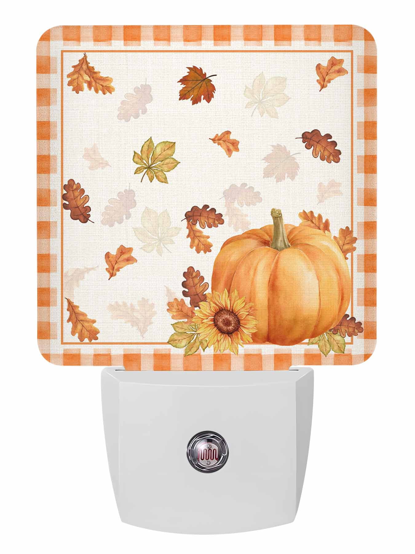 Fall Night Lights Auto Sensor Autumn Maple Leaf Pumpkin Plug-in LED ...