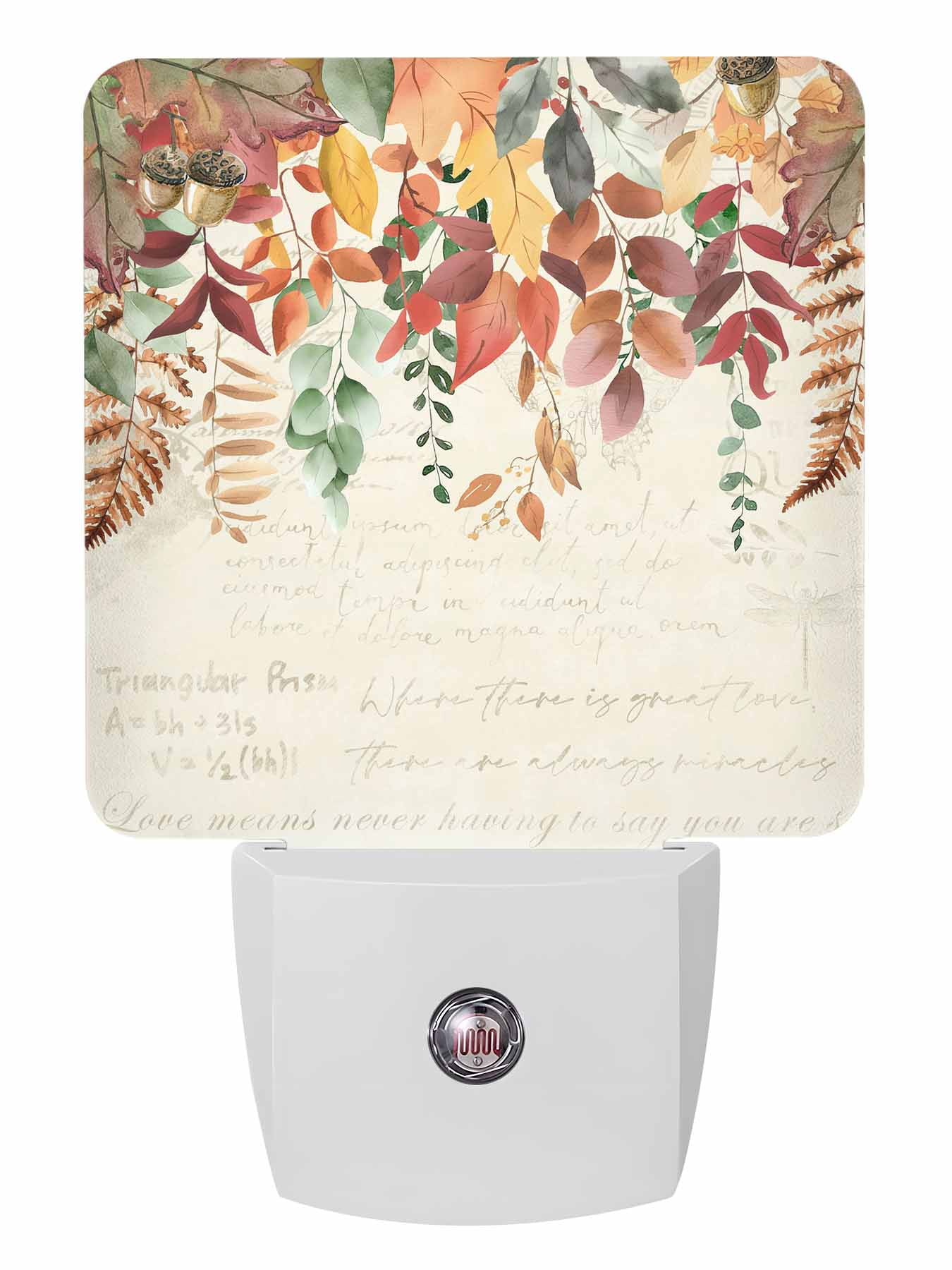 Fall Night Lights Auto Sensor Autumn Maple Leaves Plug-in LED ...