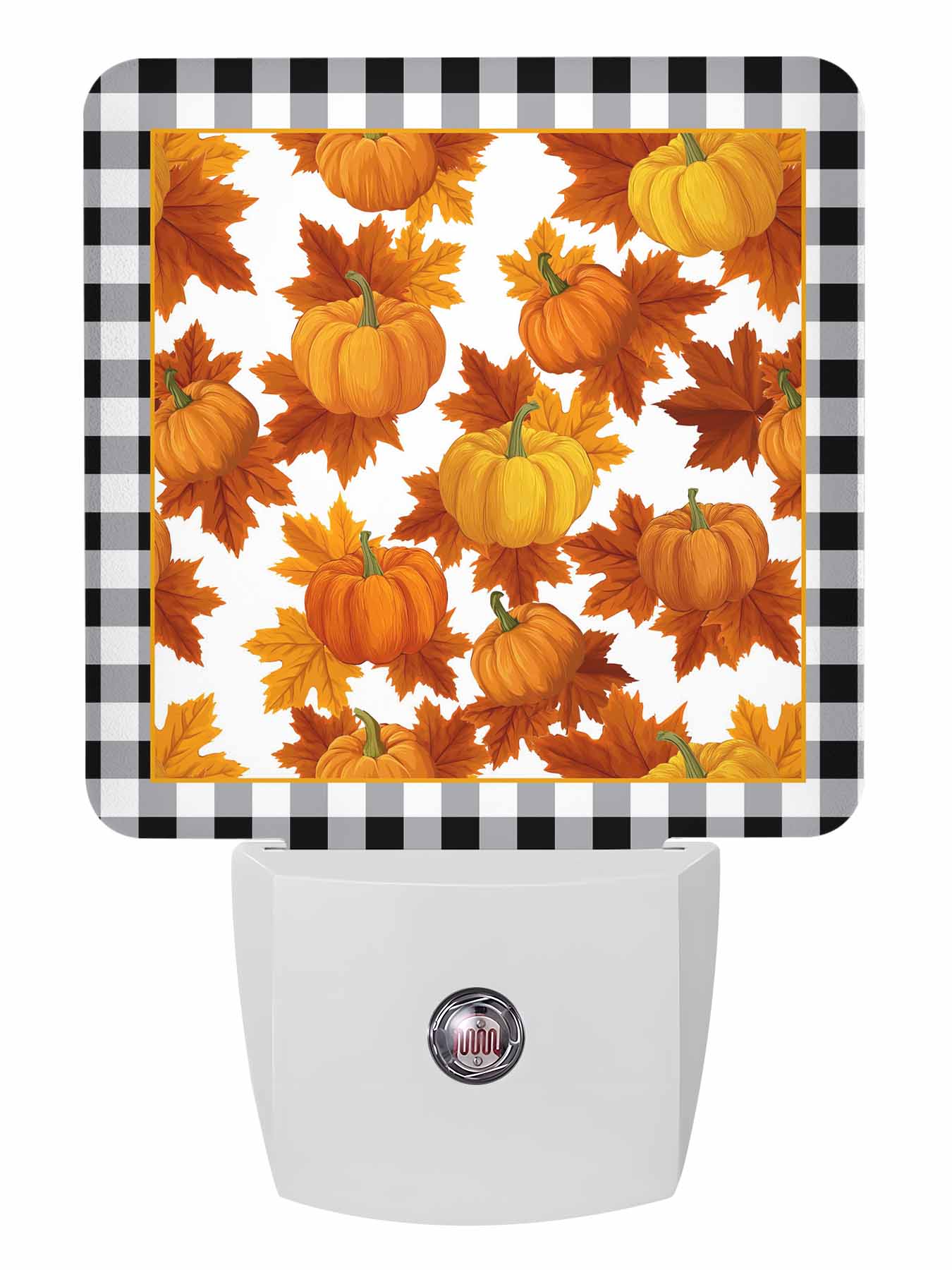 Fall Night Lights Auto Sensor Burnt Orange Pumpkin Maple Leaf Plug-in ...