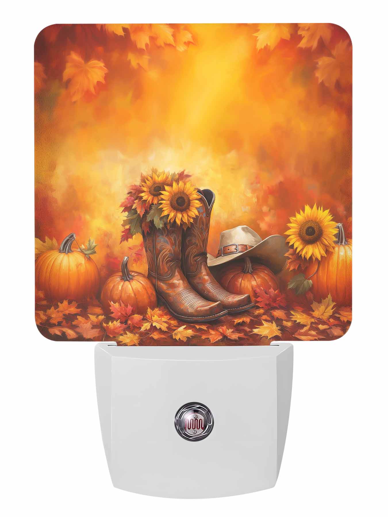 Fall Night Lights Auto Sensor Cowboy Boots Hats Plug-in LED Nightlights ...