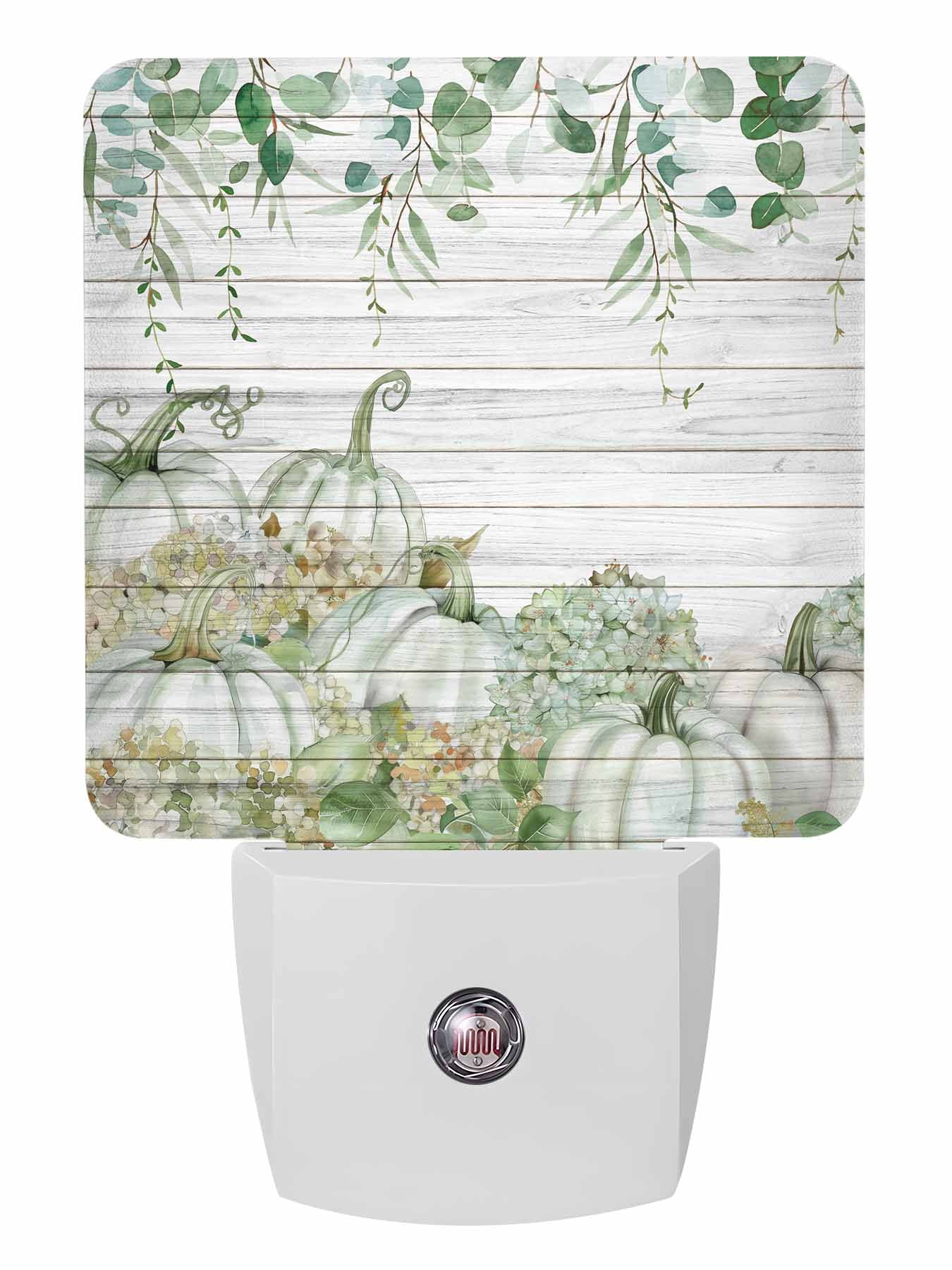 Fall Night Lights Auto Sensor Eucalyptus Leaf Plug-in LED Nightlights ...